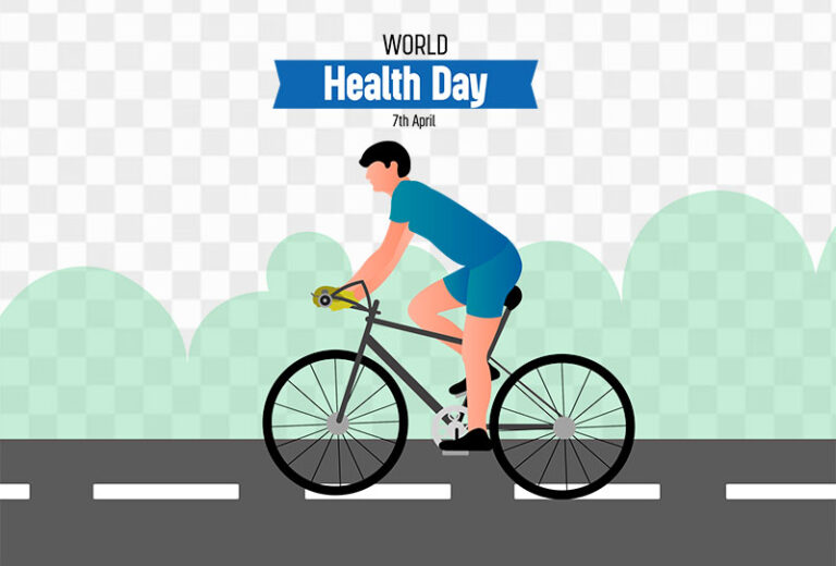 World Health Day | Young Man Cycling Vector Illustration Png ...